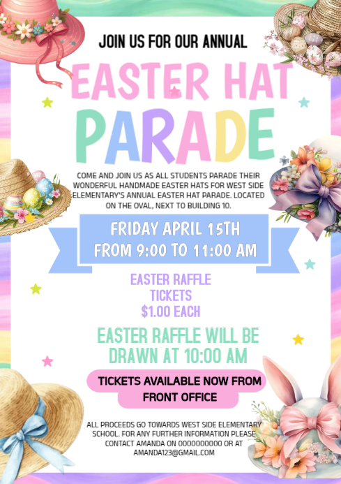 Easter Hat Parade Flyer Template | PosterMyWall