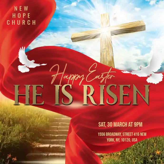 Easter He Is Risen Template | PosterMyWall
