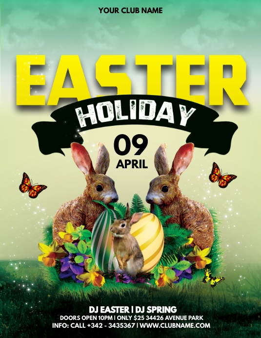 Plantilla de Del Evento Del Club de Vacaciones de Pascua | PosterMyWall