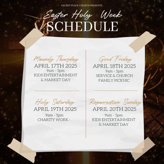 Copy of easter holy week schedule services ad design template ...