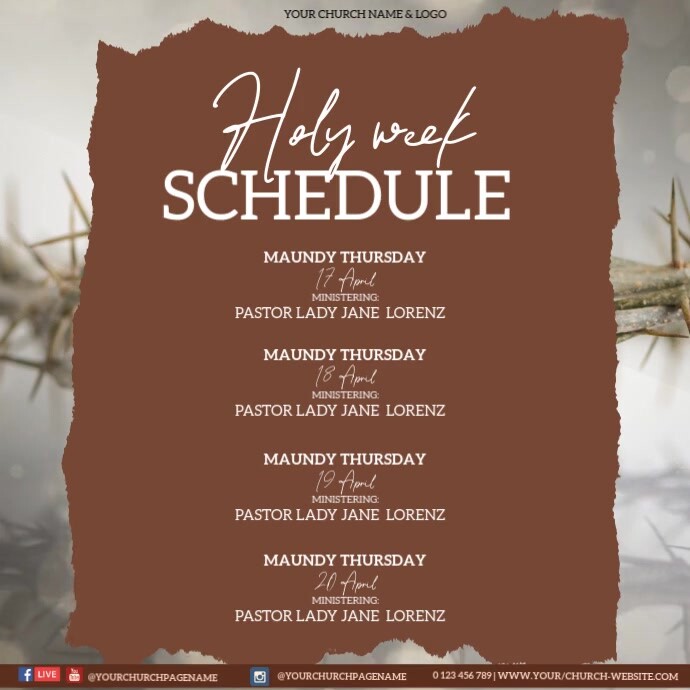 easter holy week schedule services ad design template | PosterMyWall