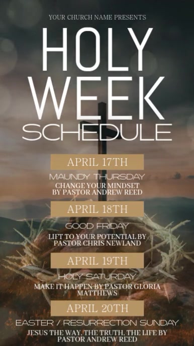 Copy of easter holy week schedule services ad design template ...