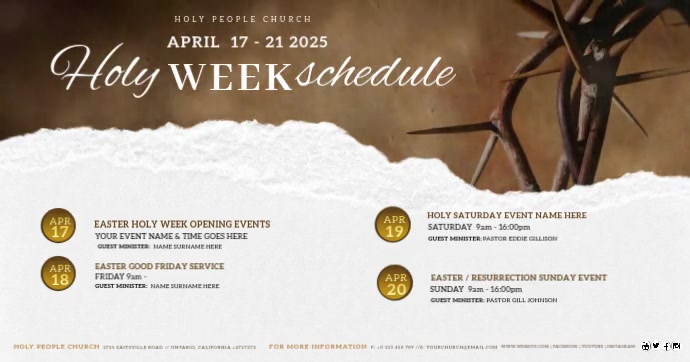 easter holy week schedule services ad design template | PosterMyWall