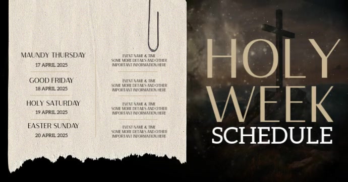 easter holy week schedule services ad design template | PosterMyWall