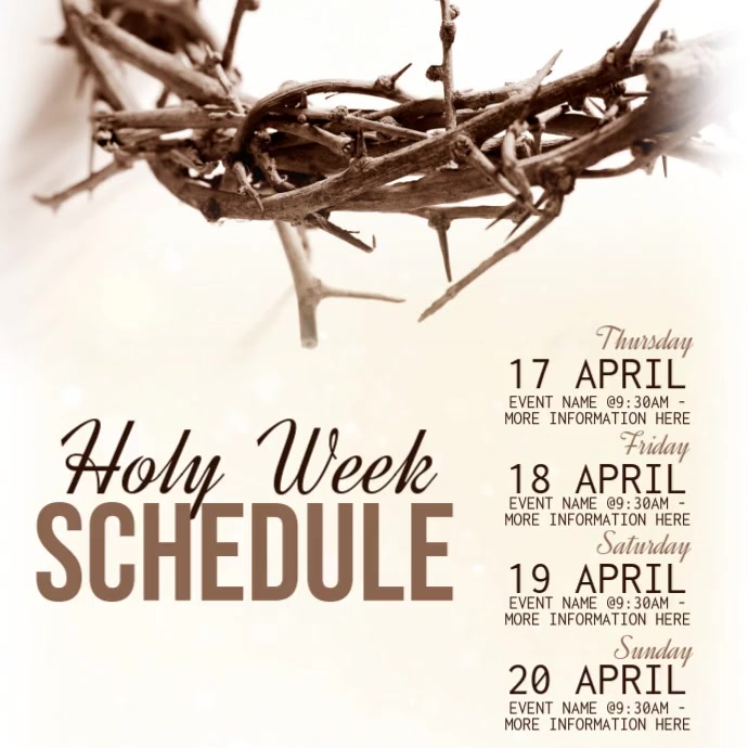 easter holy week schedule services ad design template | PosterMyWall