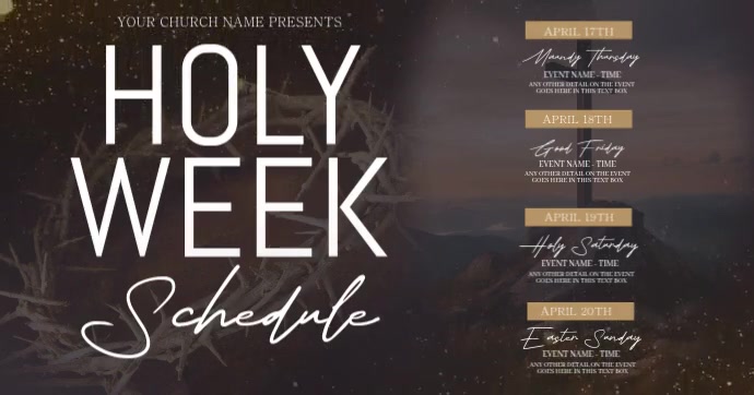 easter holy week schedule services ad design template | PosterMyWall