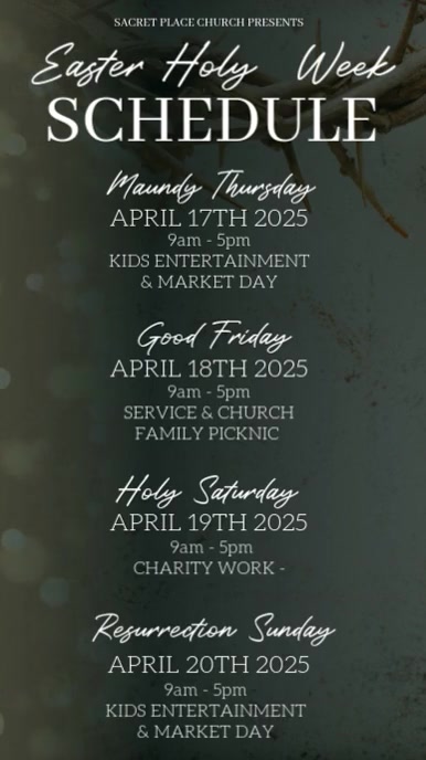 Copy of easter holy week schedule services ad design template ...