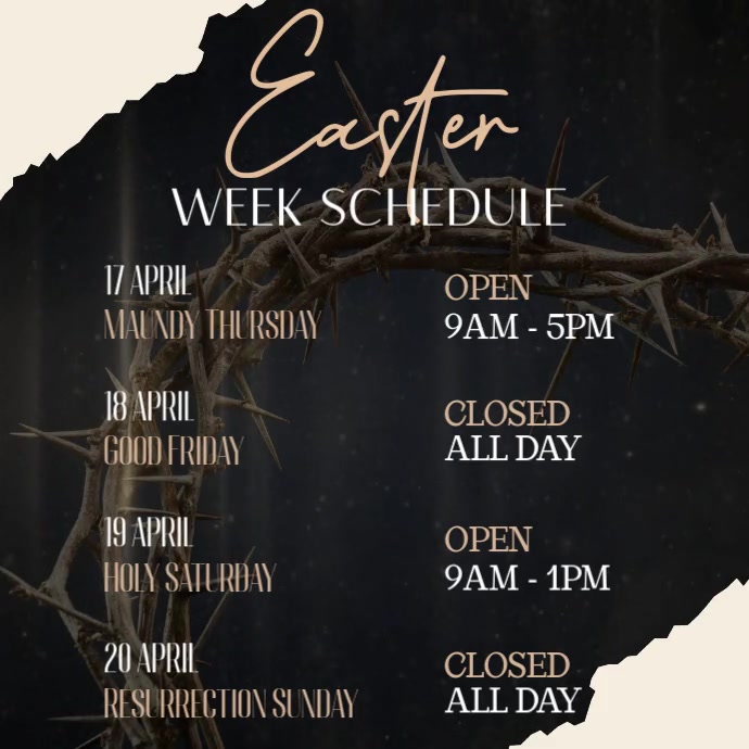 easter holy week schedule services ad design template | PosterMyWall