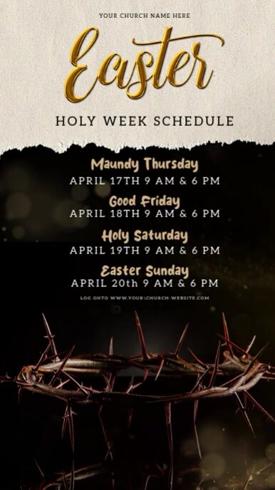 easter holy week schedule services ad design template | PosterMyWall
