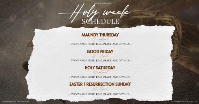 easter holy week schedule services ad design template | PosterMyWall