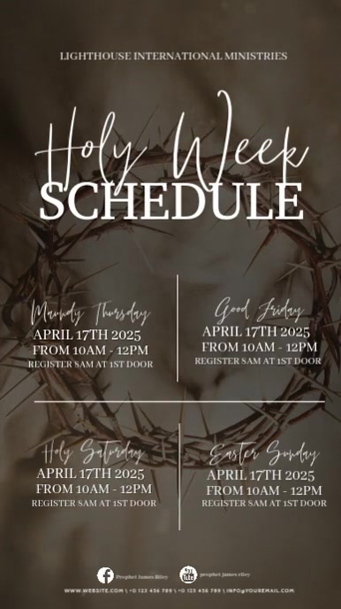 easter holy week schedule services ad design template | PosterMyWall