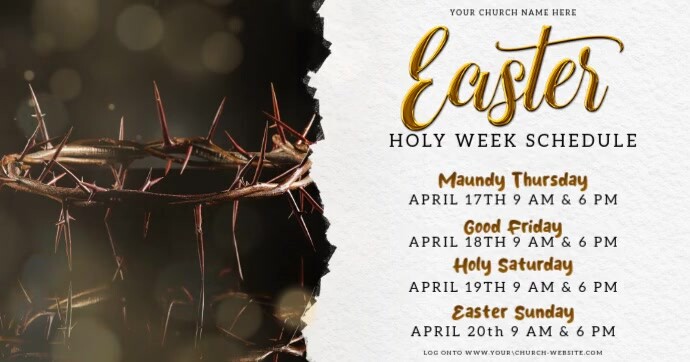 Copy of easter holy week schedule services ad design template ...
