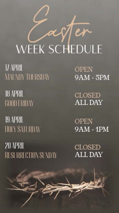 Copy of easter holy week schedule services ad design template ...