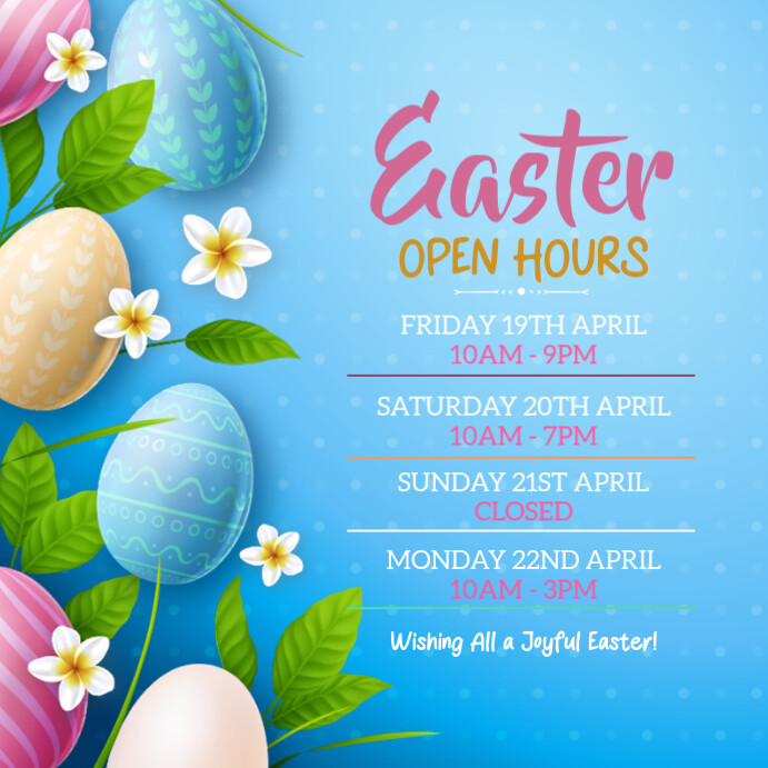 Easter Hours Instagram Post Template | PosterMyWall