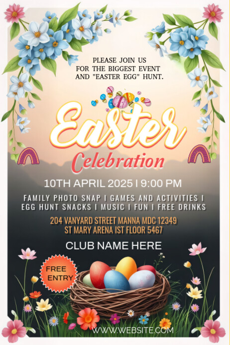 Easter Hunt party celebration Template | PosterMyWall