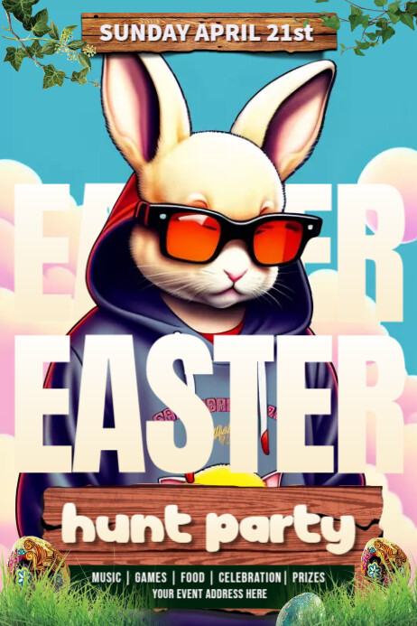 Easter Hunt Party Poster Template | PosterMyWall