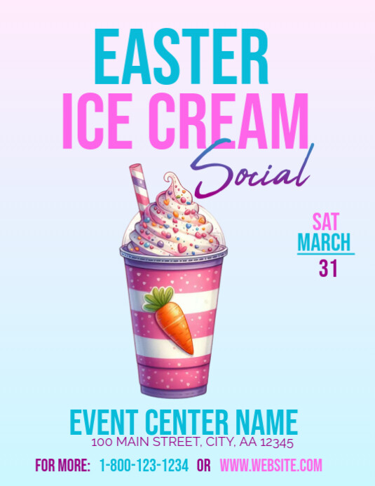 Easter Ice Cream Social Template | PosterMyWall