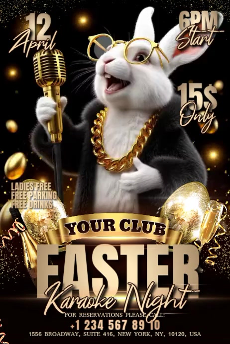 Easter Karaoke Night Banner Template | PosterMyWall