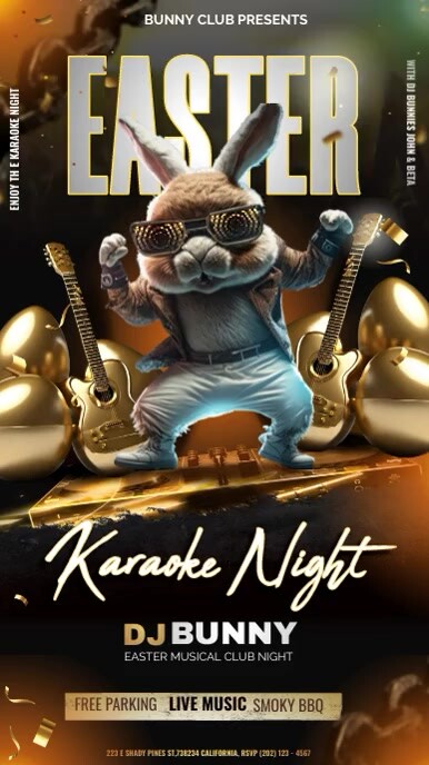 Easter karaoke night Template | PosterMyWall