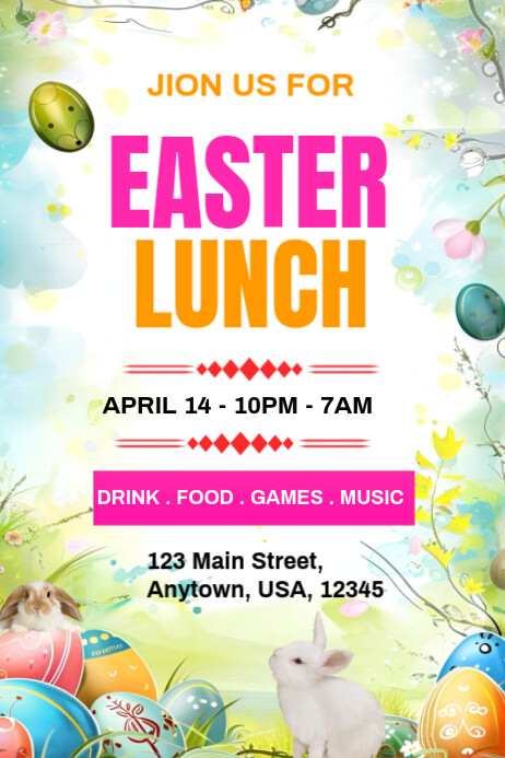 Easter lunch invitation Template | PosterMyWall