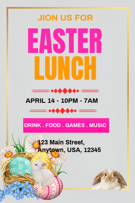 Easter lunch invitation Template | PosterMyWall