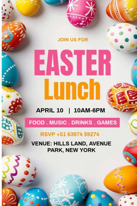 Easter Lunch Post Template | PosterMyWall