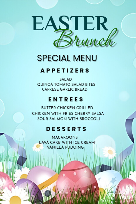 Easter Menu Card Template | PosterMyWall