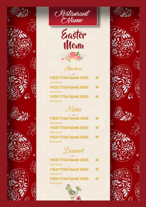 Easter Menu Card Template | PosterMyWall