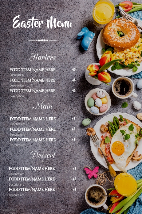 Easter Menu Card Template | PosterMyWall
