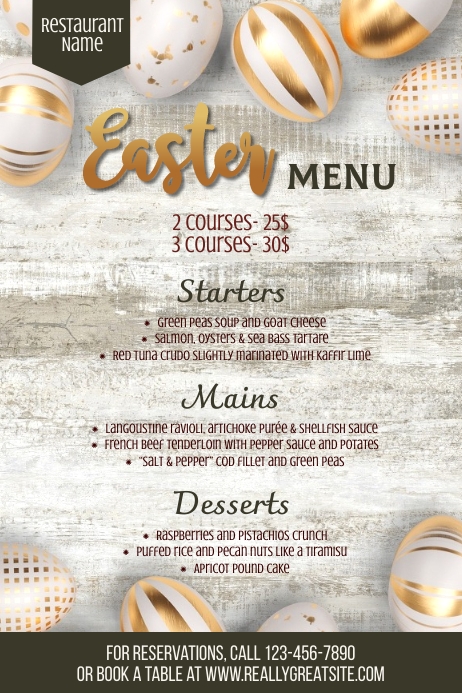 Copy of Easter Menu Catering Flyer Template | PosterMyWall