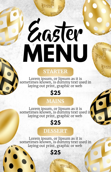 easter menu Template | PosterMyWall