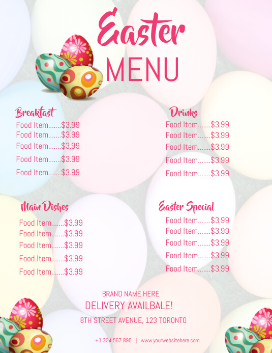 easter menu Template | PosterMyWall