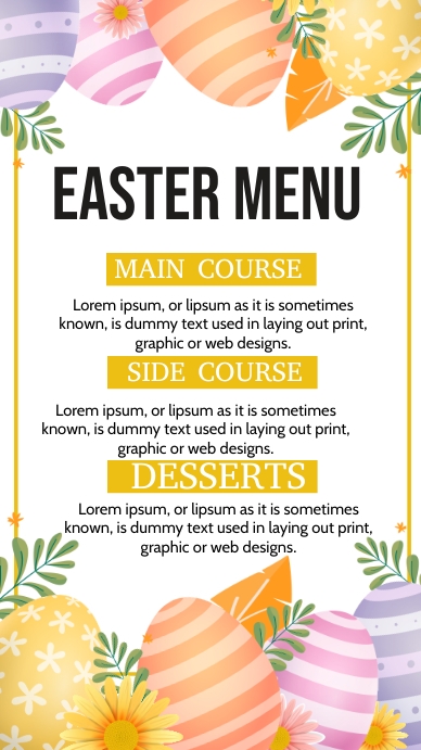 easter menu Template | PosterMyWall