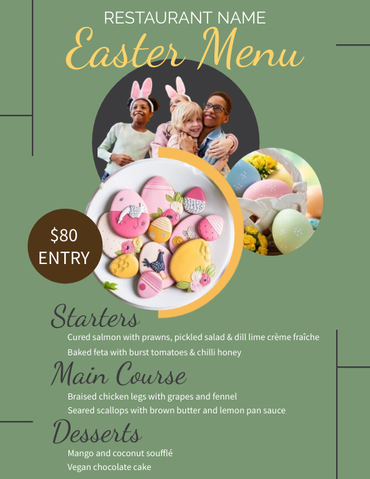 Easter Menu Template | PosterMyWall