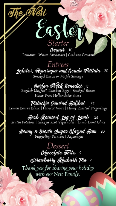 Easter Menu Template | PosterMyWall
