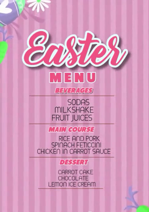 Easter Menu Template | PosterMyWall
