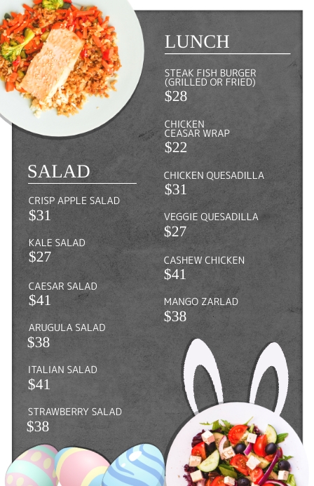 Easter Menu Template | PosterMyWall