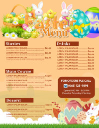 Easter Menu 2023 Template | PosterMyWall