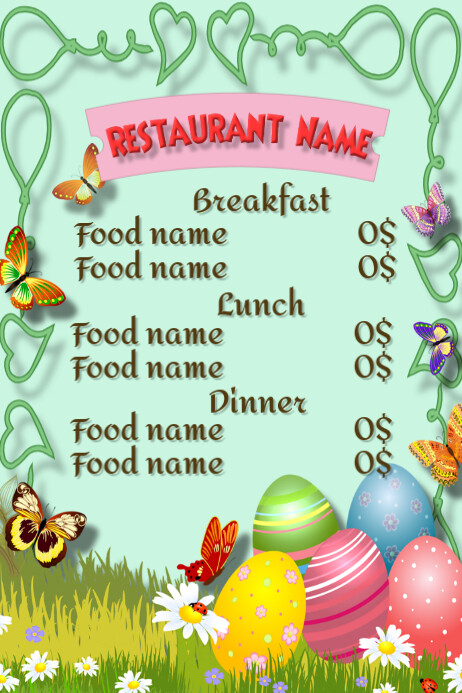 Easter Menu Template | PosterMyWall