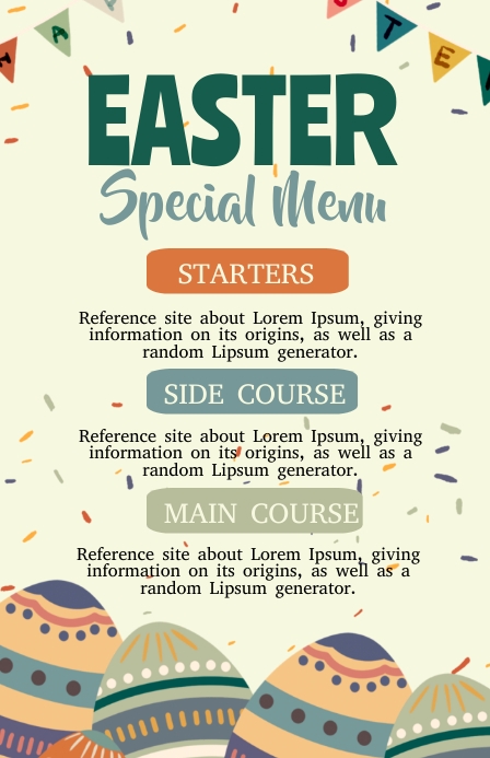 Easter menu Template | PosterMyWall