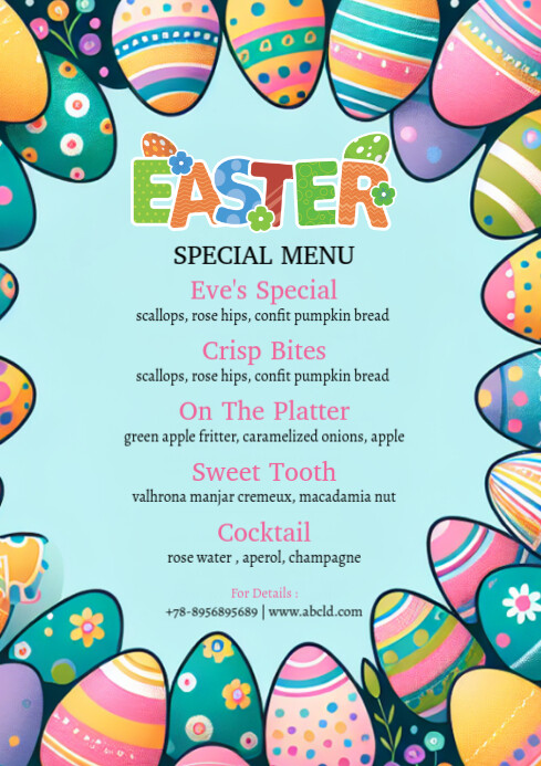 Easter Menu Template | PosterMyWall