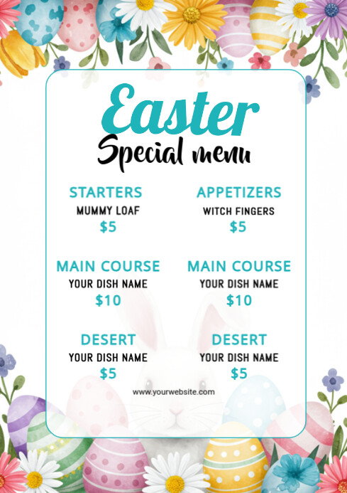 Copy of Easter Menu Template | PosterMyWall
