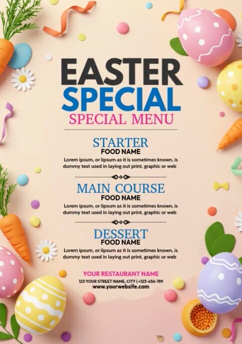Copy of Easter Menu Template | PosterMyWall