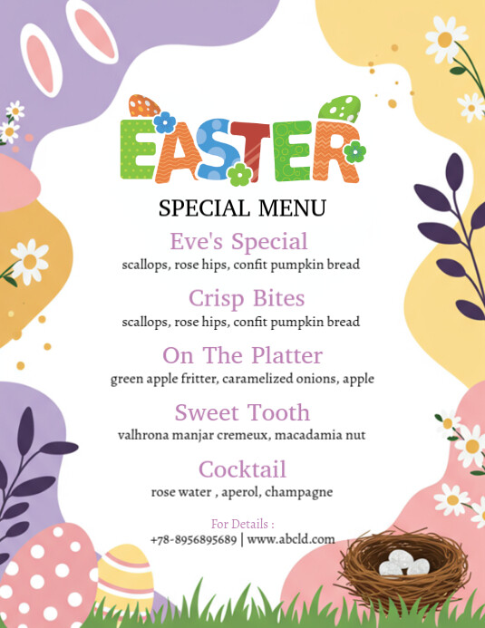 Easter Menu Template | PosterMyWall