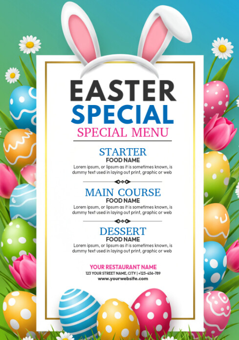 Easter Menu Template | PosterMyWall