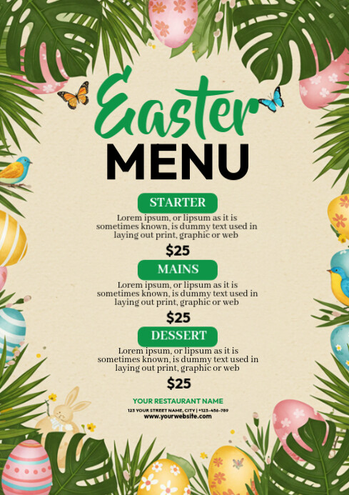 Easter Menu Template | PosterMyWall
