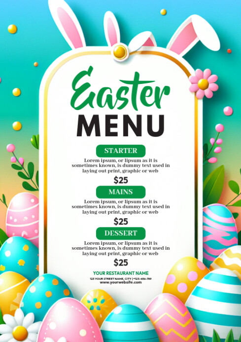Easter Menu Template | PosterMyWall