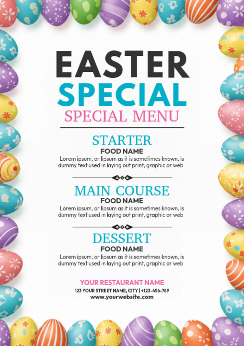 Copy of Easter Menu Template | PosterMyWall