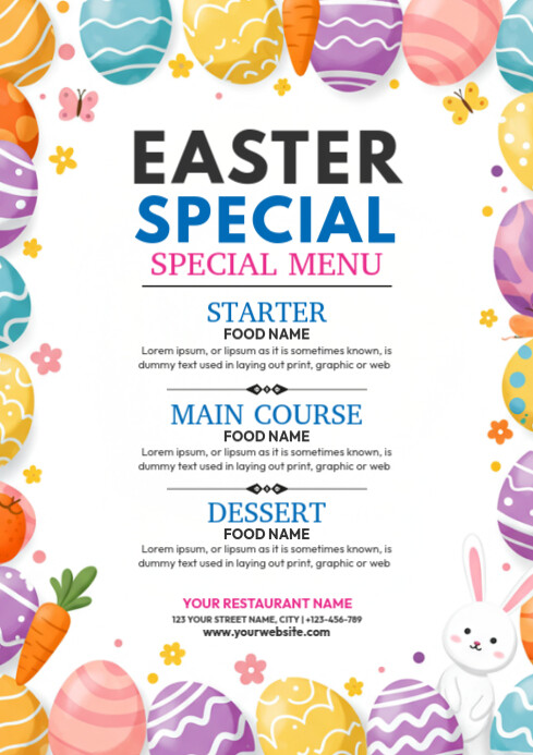 Easter Menu Template | PosterMyWall