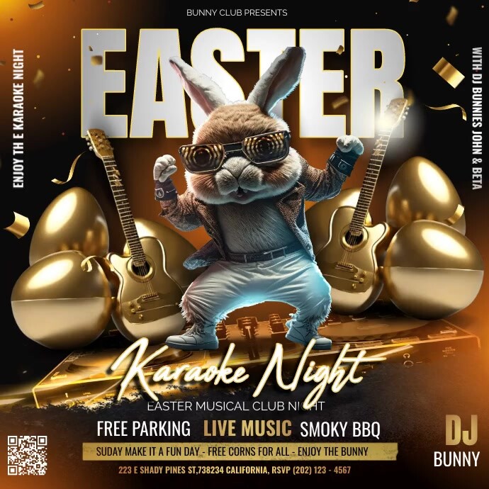 Easter night club social media post Template | PosterMyWall
